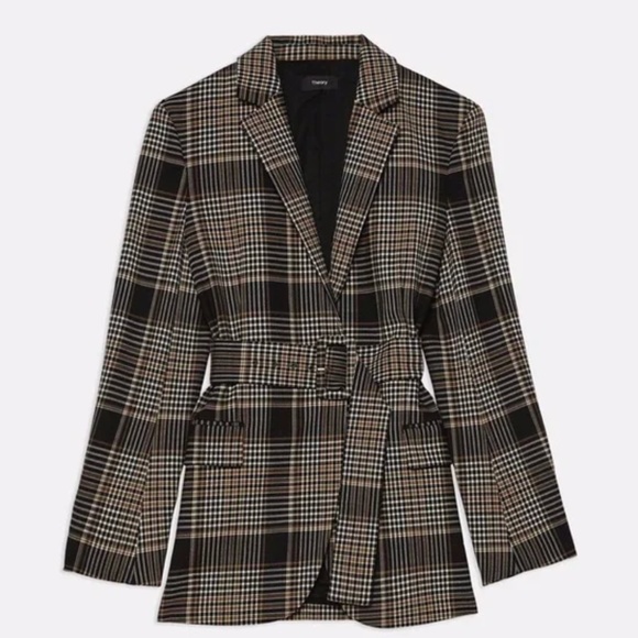 Theory | Jackets & Coats | Nwt 625 Theory Belted Blazer Coat In Plaid ...